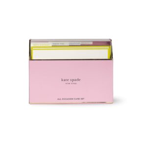 Kate Spade New York All Occasion Card Set of 15 with Blank Interior and Lined Envelopes, Colorblock