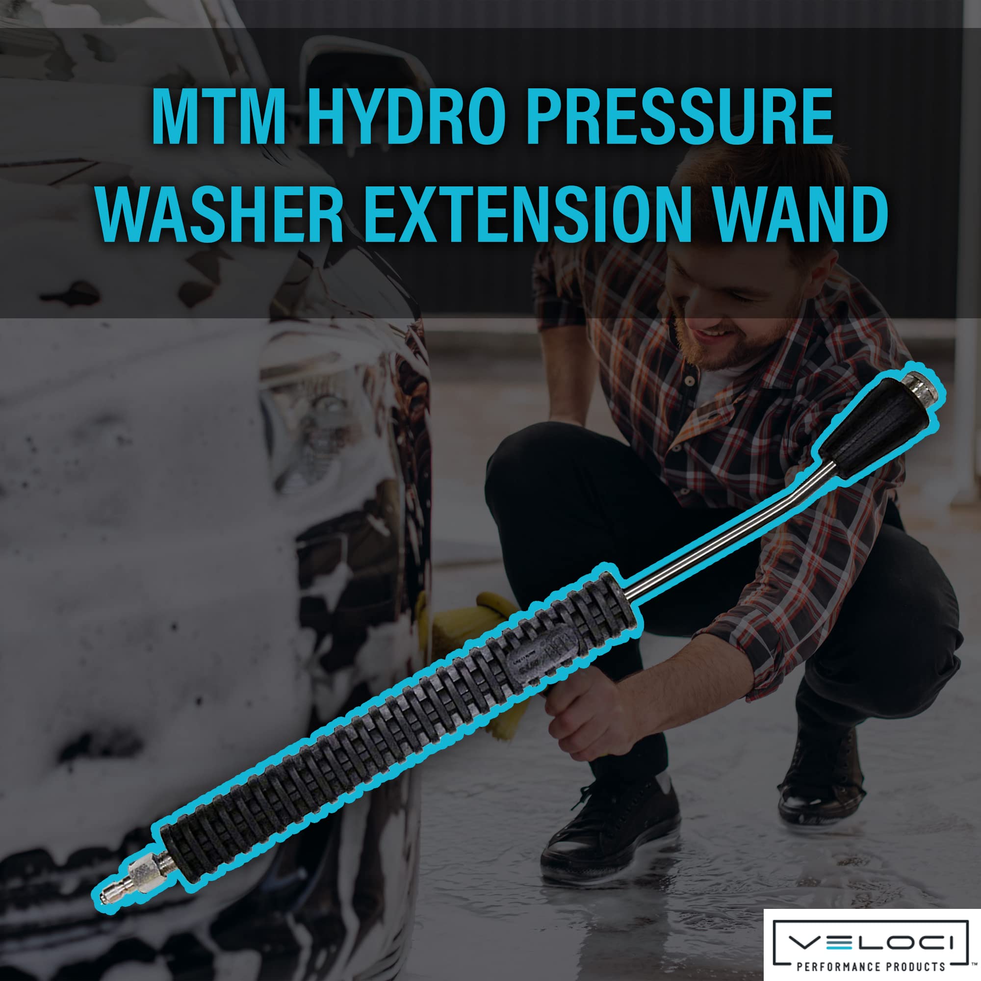 MTM Hydro Pressure Washer 20” Extension Wand Kit, High Pressure Sprayer 4100 PSI for Car Wash and Detailing, Pressure Washer Accessories for Foam Cannon