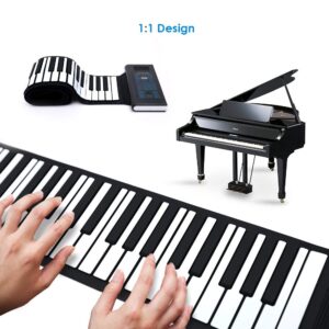 Roll Up Piano Folding Portable Keyboard With Pedal | 61Keys | Music Gifts for Women Men Girl Boys Kids | Educational Toys Gift Set | Digital Beginner Piano