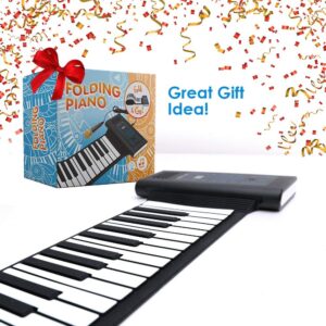 Roll Up Piano Folding Portable Keyboard With Pedal | 61Keys | Music Gifts for Women Men Girl Boys Kids | Educational Toys Gift Set | Digital Beginner Piano