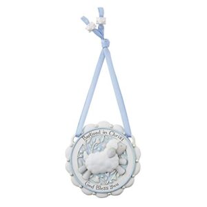 creative brands faithworks - baptized in christ resin crib medal, 3.5-inch, blue - lamb