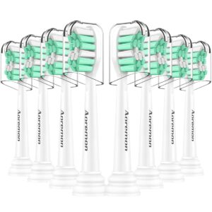 aoremon replacement heads for sonicare - replacement brush heads compatible with philips sonicare snap-on electric toothbrush (white),8 pcs