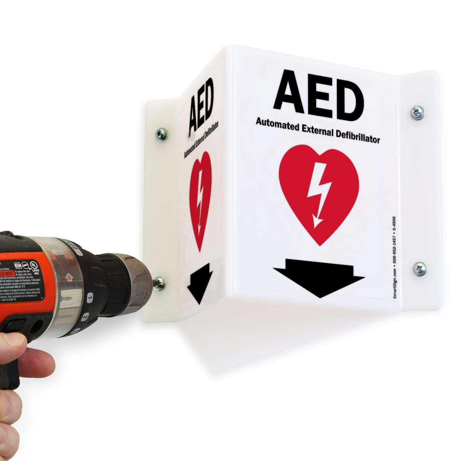 SmartSign "AED" Projecting Sign | 5" x 6" Acrylic