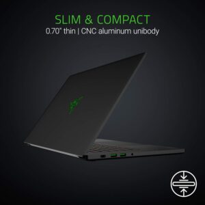 Razer Blade 15 Gaming Laptop: Intel Core i7-8750H 6 Core, NVIDIA GeForce RTX 2070 Max-Q | 15.6" FHD 144Hz | 16GB RAM | 512GB SSD, CNC Aluminum, Chroma RGB Lighting, Thunderbolt 3