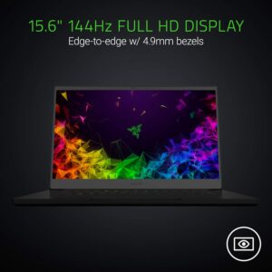 Razer Blade 15 Gaming Laptop: Intel Core i7-8750H 6 Core, NVIDIA GeForce RTX 2070 Max-Q | 15.6" FHD 144Hz | 16GB RAM | 512GB SSD, CNC Aluminum, Chroma RGB Lighting, Thunderbolt 3