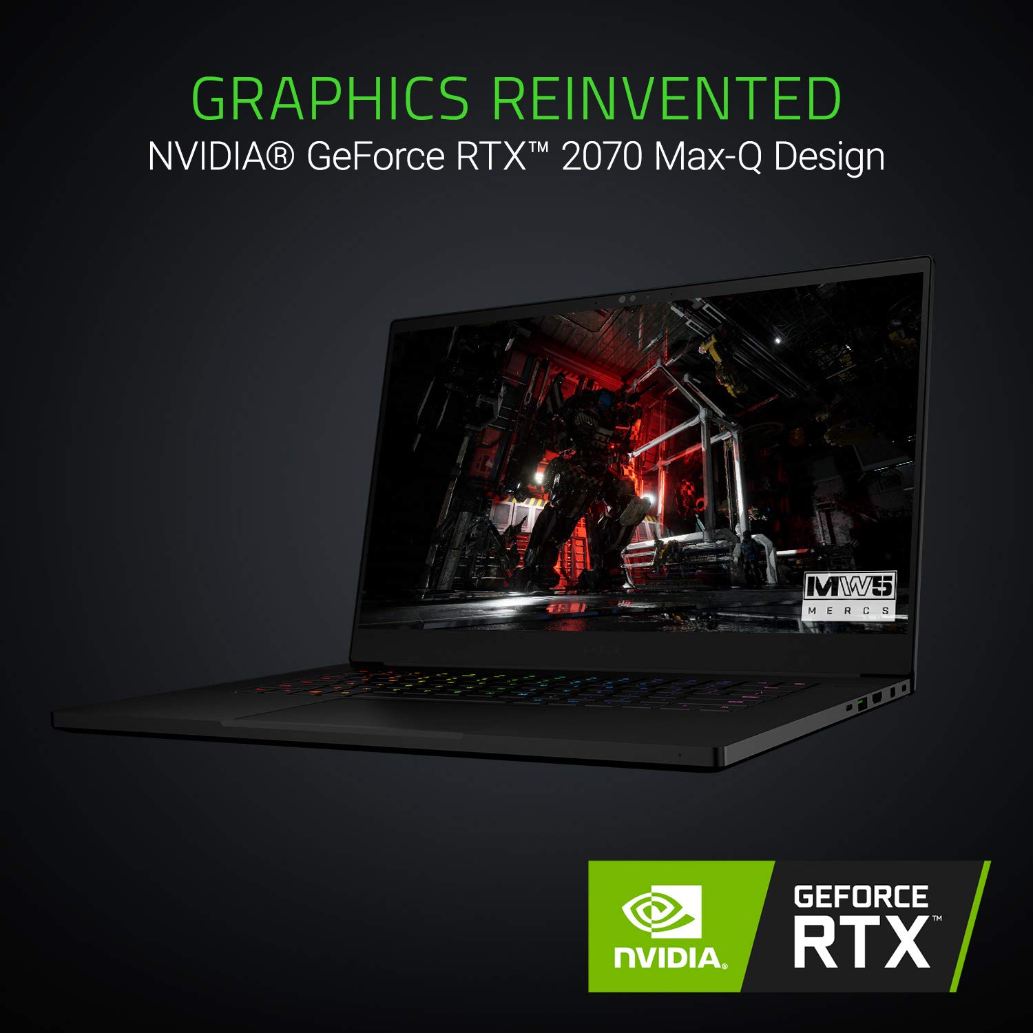 Razer Blade 15 Gaming Laptop: Intel Core i7-8750H 6 Core, NVIDIA GeForce RTX 2070 Max-Q | 15.6" FHD 144Hz | 16GB RAM | 512GB SSD, CNC Aluminum, Chroma RGB Lighting, Thunderbolt 3