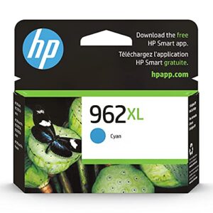 hp 962xl cyan high-yield ink cartridge | works with hp officejet 9010 series, hp officejet pro 9010, 9020 series | eligible for instant ink | 3ja00an