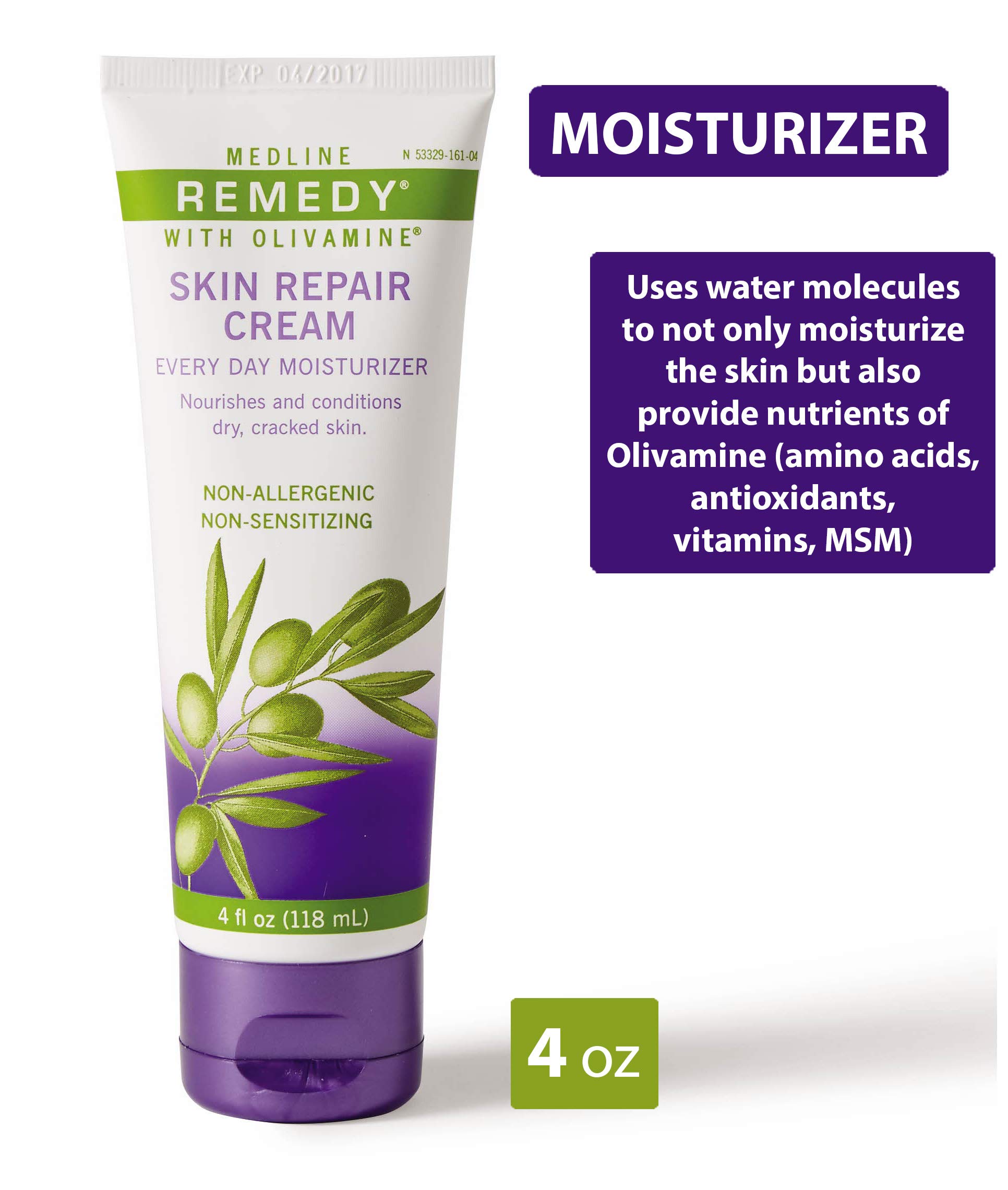 Medline Remedy Skin Repair Cream, 4 oz Tubes (3 Pack)