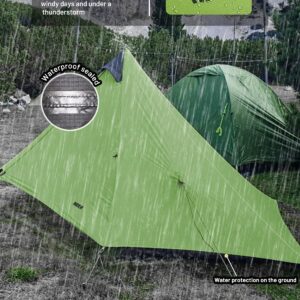 MIER Lanshan Ultralight Tent 3-Season Backpacking Tent for 1-Person or 2-Person Camping, Trekking, Kayaking, Climbing, Hiking, Green, 1-Person