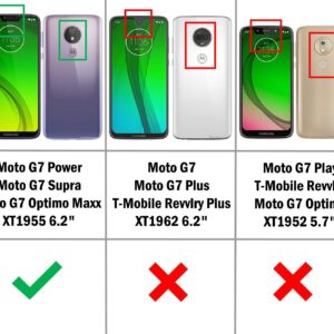 PUSHIMEI Moto G7 Power/Supra/Optimo Maxx Case, Soft TPU Crystal Clear Anti-Shock Protective Cover