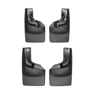 WeatherTech Custom No Drill Splash Guard MudFlaps for Ford Super Duty (No Dually, No Fender Flares) - Front & Rear Set (110065-120065), Black