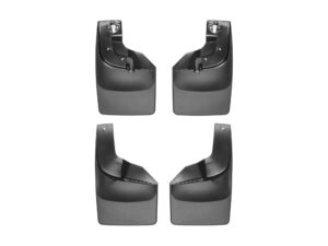 weathertech custom no drill splash guard mudflaps for ford super duty - front & rear set (110066-120066), black