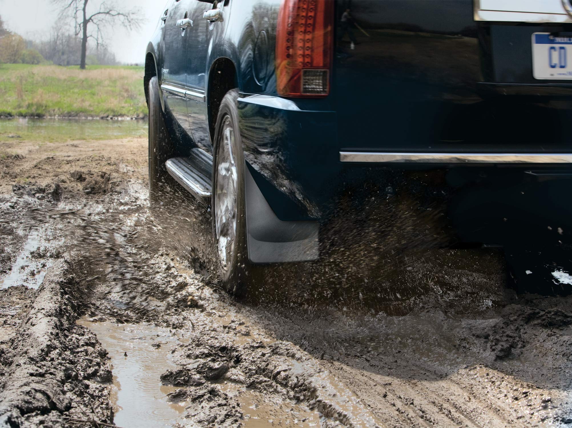 WeatherTech Custom No Drill Splash Guard MudFlaps for Ford Super Duty - Front & Rear Set (110066-120066), Black