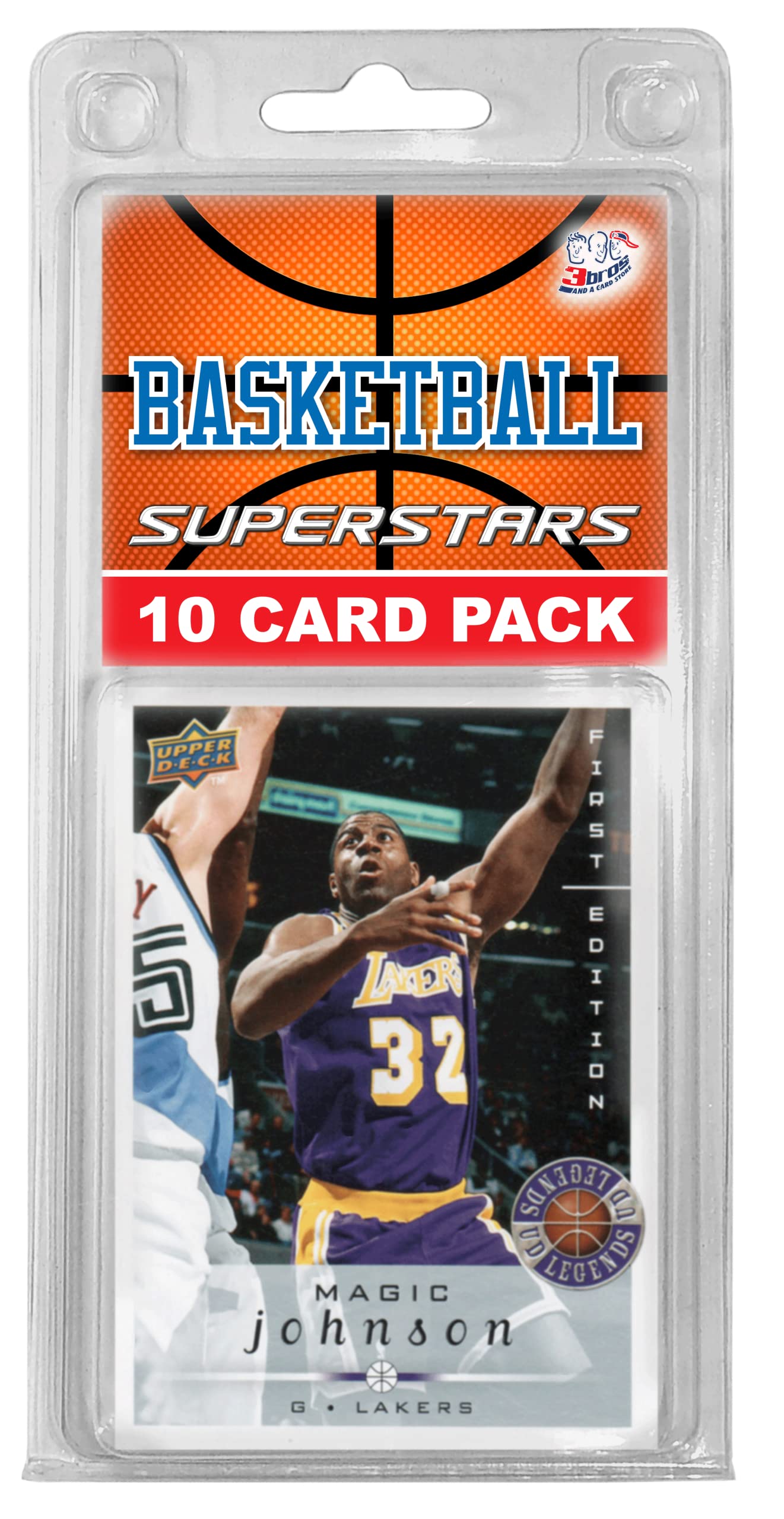 Los Angeles Lakers- (10) Card Pack NBA Basketball Different Laker Superstars Starter Kit! Comes in Souvenir Case! Great Mix of Modern & Vintage Players for the Super Lakers Fan! By 3bros