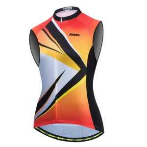 aogda cycling jerseys team bike vest shirts women biking sleeveless clothing（q, x-large）