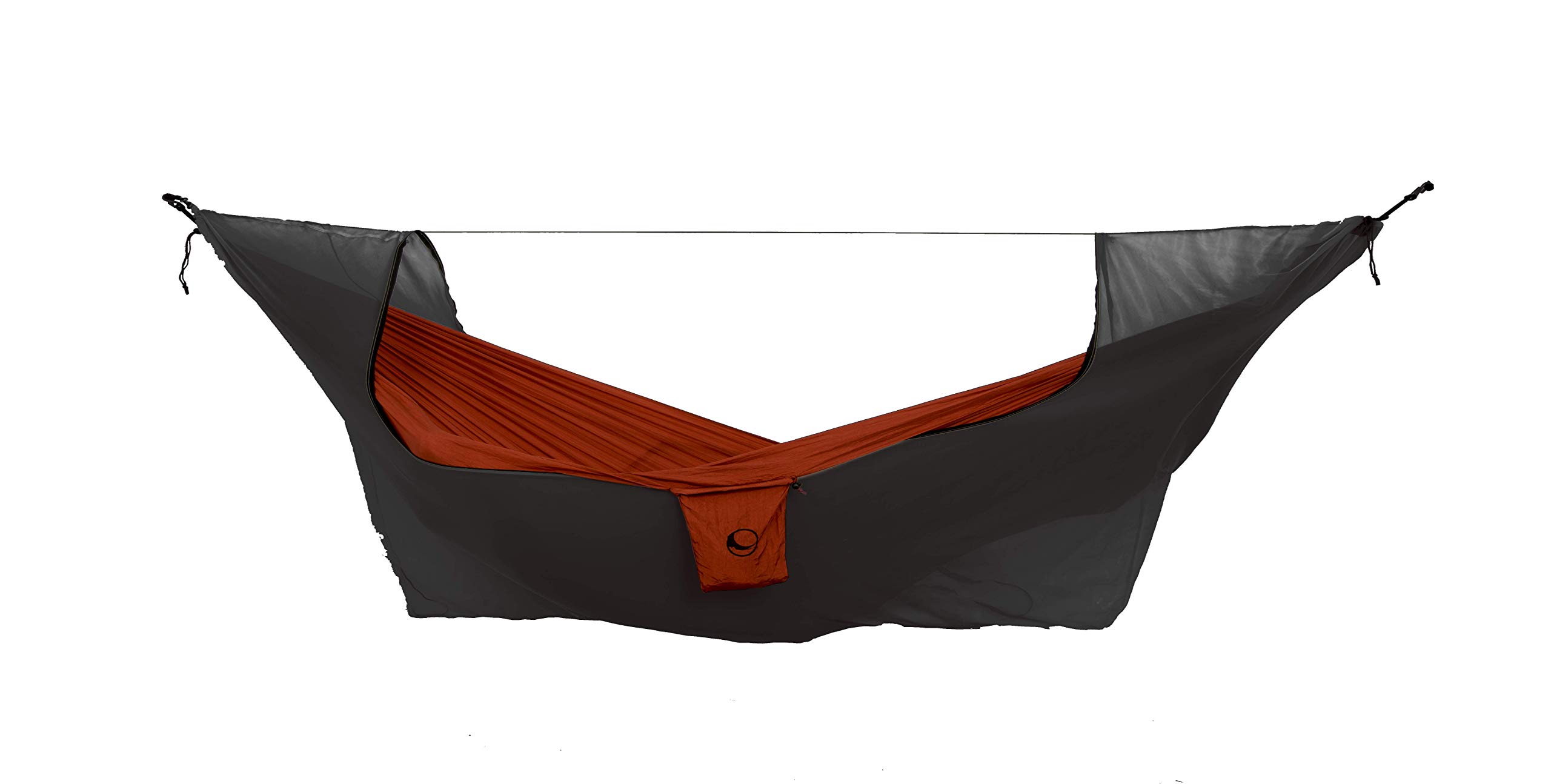 Ticket to the Moon 360° Convertible Mosquito and Bug Hammock Net - Fair Trade & Handmade All-Round Protection from Bugs and Insects - Double Circular Zipper Opens Ceiling for Extra Comfort - Black