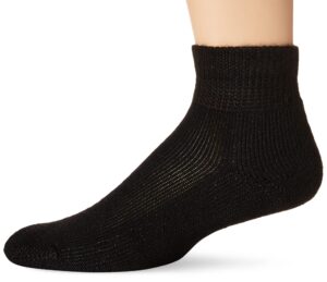 thorlos unisex-adult jmx maximum cushion ankle running socks, (1 pair), black, large