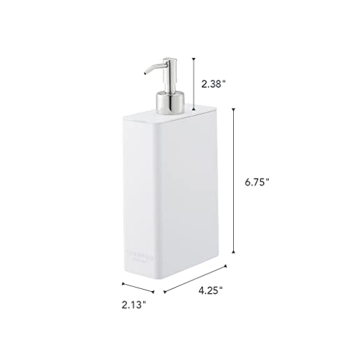 Yamazaki Tower Shampoo Dispenser White Rectangular