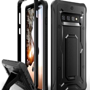 ArmadilloTek Vanguard Compatible with Samsung Galaxy S10+ Plus Case (Screenless Version) Military Grade Full-Body Rugged with Kickstand - Black