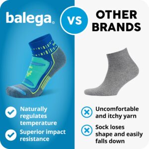 Balega Blister Resist Performance No Show Athletic Running Socks for Men and Women (1 Pair), Legion Blue/Grey, Small