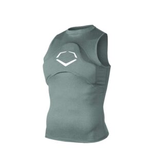 evoshield boy's chest guard sleeveless shirt - charcoal, youth small