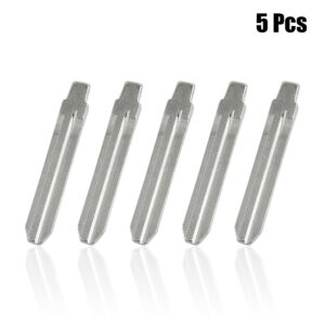 X AUTOHAUX 5pcs Metal Car Flip Remote Folding Key Blank Blade Replacement Silver Tone for Toyota Camry Corolla Rezi