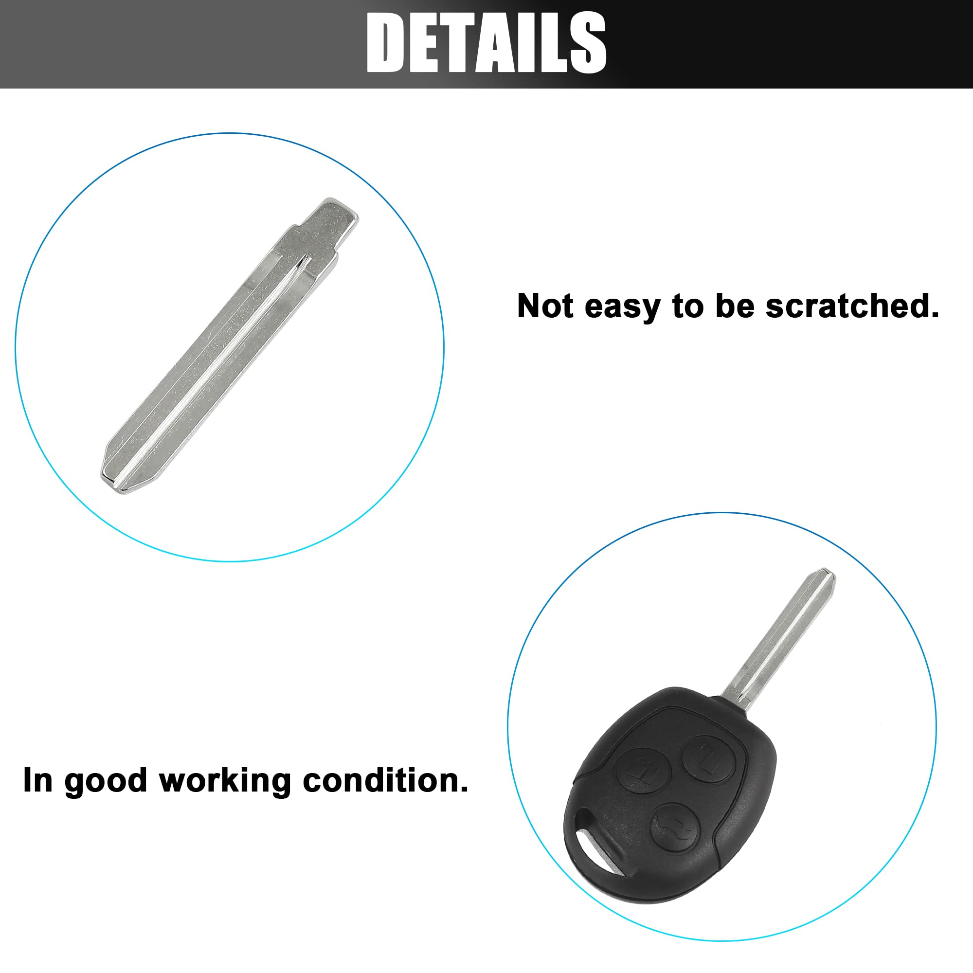 X AUTOHAUX 5pcs Metal Car Flip Remote Folding Key Blank Blade Replacement Silver Tone for Toyota Camry Corolla Rezi