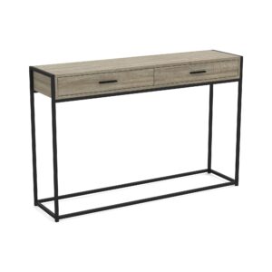 safdie & co. entryway console sofa couch table/accent wall table-48 long/dark taupe with drawers for living room