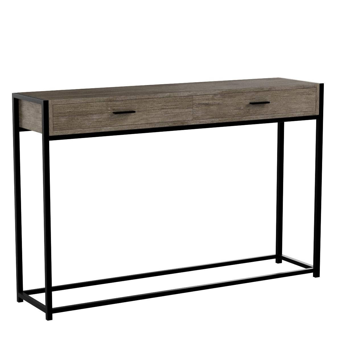 Safdie & Co. Entryway Console Sofa Couch Table/Accent Wall Table-48 Long/Dark Taupe with Drawers for Living Room