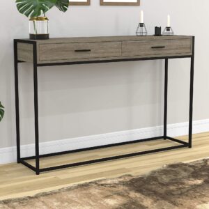 Safdie & Co. Entryway Console Sofa Couch Table/Accent Wall Table-48 Long/Dark Taupe with Drawers for Living Room