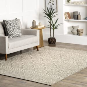 nuloom transitional floral jeanette area rug, 8x10, grey