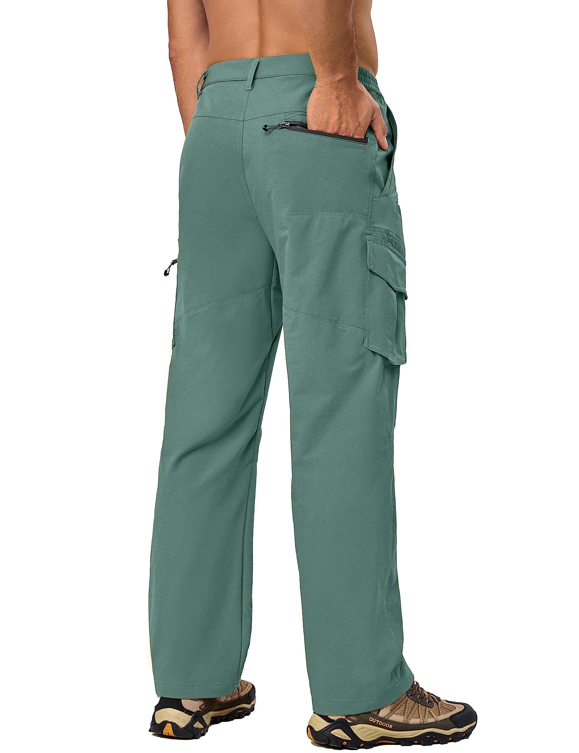 Little Donkey Andy Men's Quick Dry UPF 50+ Cargo Pants, Stretch Lightweight Outdoor Hiking Pants Sage M