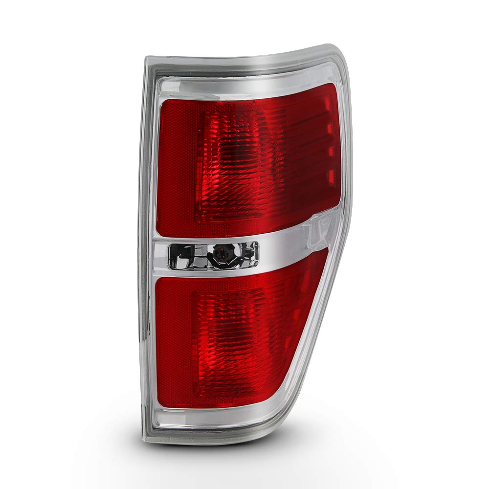 ACANII - For 2009-2014 Ford F150 Styleside Pickup Truck Chrome Trim Tail Light Rear Brake Lamp Assembly Passenger Side