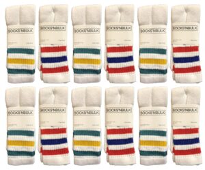 yacht & smith men's & women's wholesale bulk cotton tube socks, referee style, by socks'nbulk