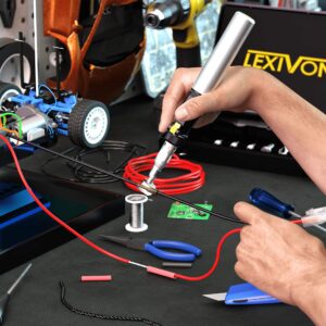 LEXIVON Butane Soldering Iron Multi-Purpose Kit | Cordless Self-Igniting Adjustable Flame 7-Tip Set | Pro-Grade (LX-770)