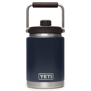 yeti rambler half gallon jug, vacuum insulated, stainless steel with magcap, navy