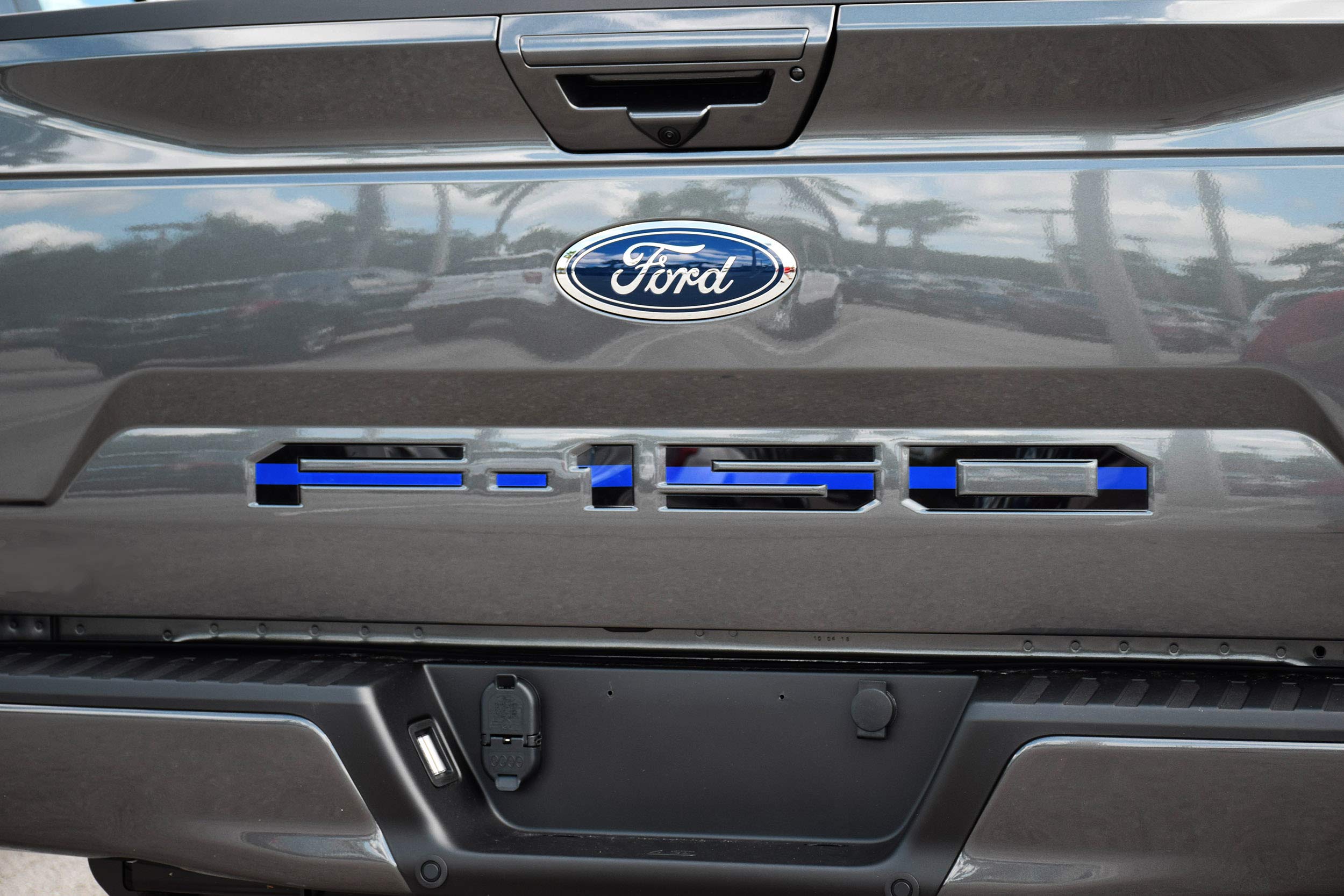 Eurosport Daytona- Compatible with 2018-2020 Ford F150, Rear Bumper Letters (Blue Line)