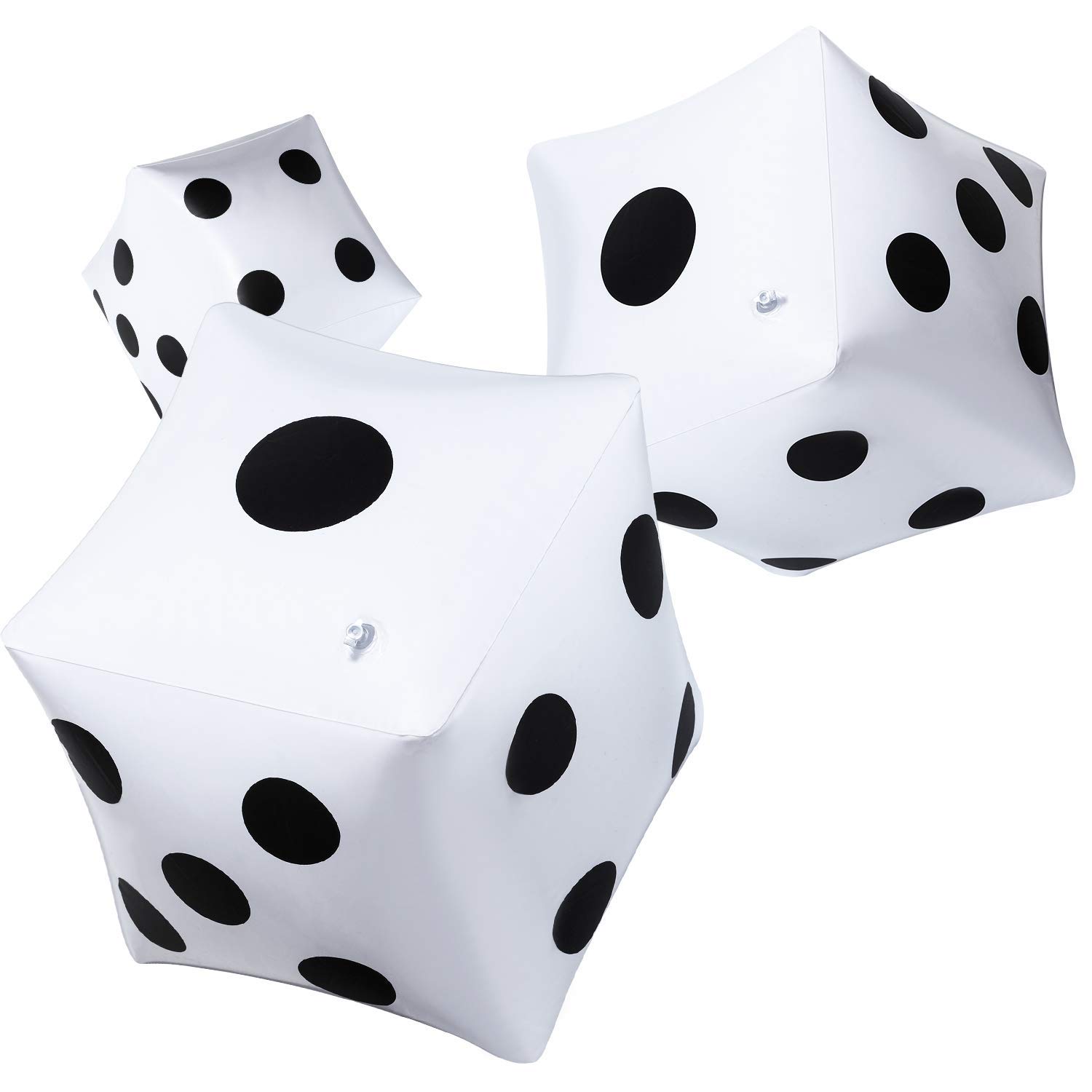 3 Pack Inflatable Dice Jumbo Giant Inflatable Dice Large Inflatable Dice Toy for Indoor Outdoor Broad Game Ludo Pool Party Favor(White,12 Inch)