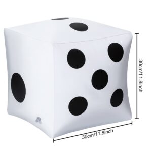 3 Pack Inflatable Dice Jumbo Giant Inflatable Dice Large Inflatable Dice Toy for Indoor Outdoor Broad Game Ludo Pool Party Favor(White,12 Inch)