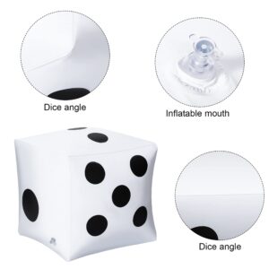 3 Pack Inflatable Dice Jumbo Giant Inflatable Dice Large Inflatable Dice Toy for Indoor Outdoor Broad Game Ludo Pool Party Favor(White,12 Inch)