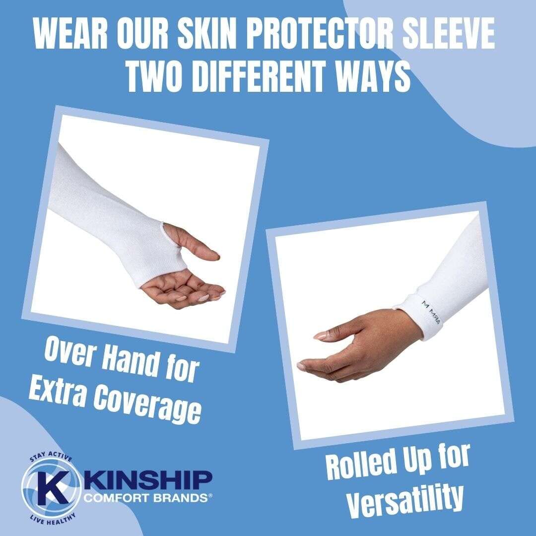 Kinship Comfort Brands Arm Sleeves Skin Protectors safe from Abrasions Bruising Thin Skin Tears & Sun | 1 Pair