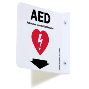 smartsign "aed" projecting sign | 6" x 6" acrylic