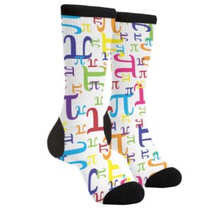 colorful pi math novelty socks for women & men