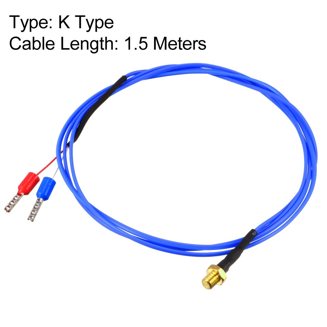 uxcell Thermocouple K Type, 0-260C M4 Screw Temperature Sensor Probe 5ft for 3D Printer