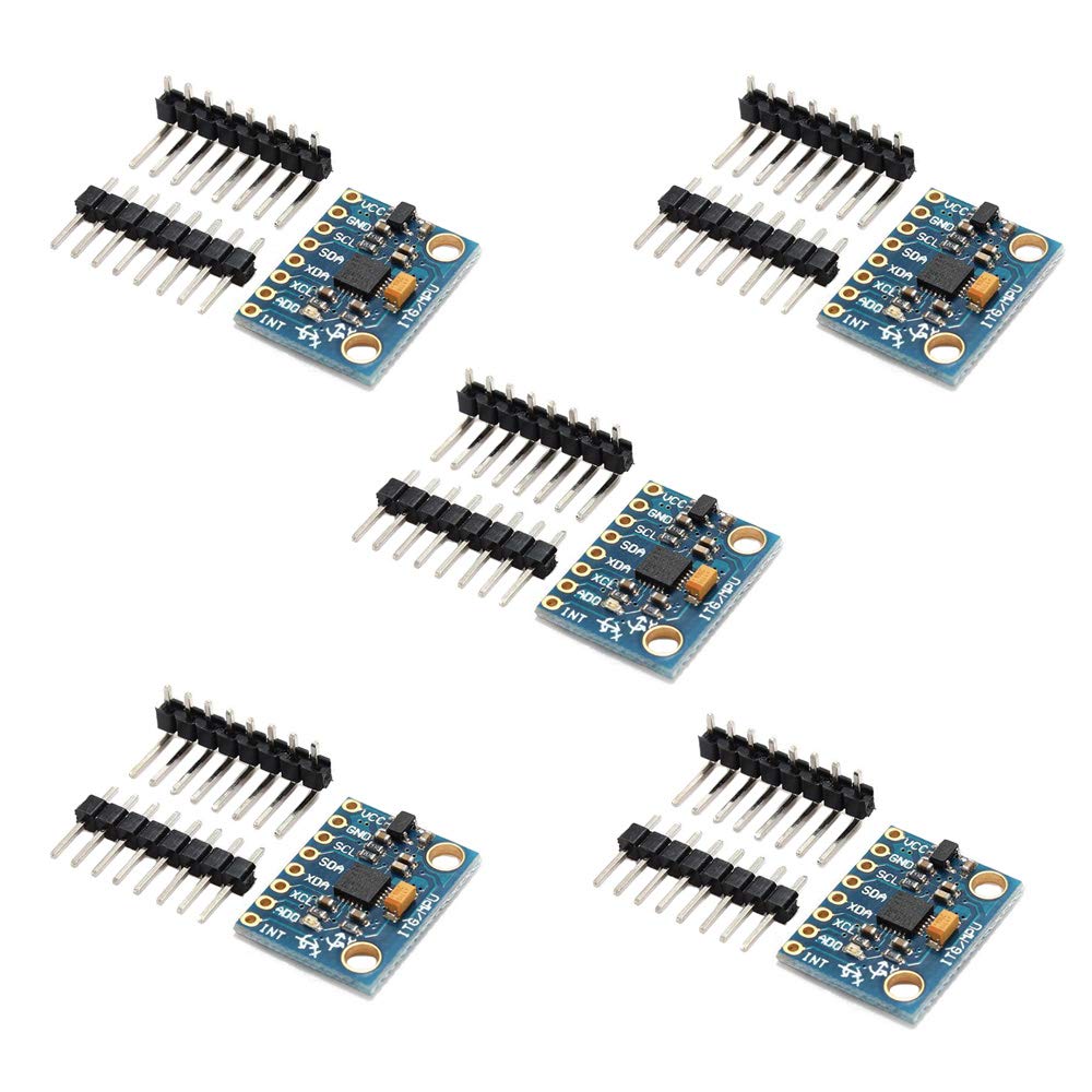 Ximimark 5Pcs GY-521 MPU-6050 Module 3 Axis Accelerometer 6 DOF Gyroscope Sensor Module 16 Bit AD Converter Data Output IIC 3-5v For Arduino