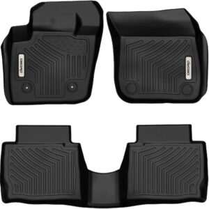 oedro floor mats fit for 2013-2016 ford fusion energi/titanium/lincoln mkz, unique black tpe all-weather guard includes 1st and 2nd row: front, rear, full set liners