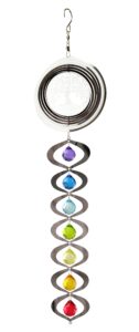 red carpet studios long spiral chakra spinner, mirrored tree of life