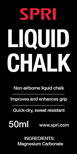 SPRI Liquid Chalk 50ml Bottle - Works as Gym Chalk, Lifting Chalk, Rock Climbing Chalk, Weightlifting Chalk - Dries Instantly, Use Alone or with Powdered Chalk Ball or Bag