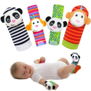 kiesyo rattle toys for babies 0-6 months wrist rattles and rattle socks toys for baby infant 0-3 0-6 6-12 months ankle foot rattle baby shower gift for newborn boy girl