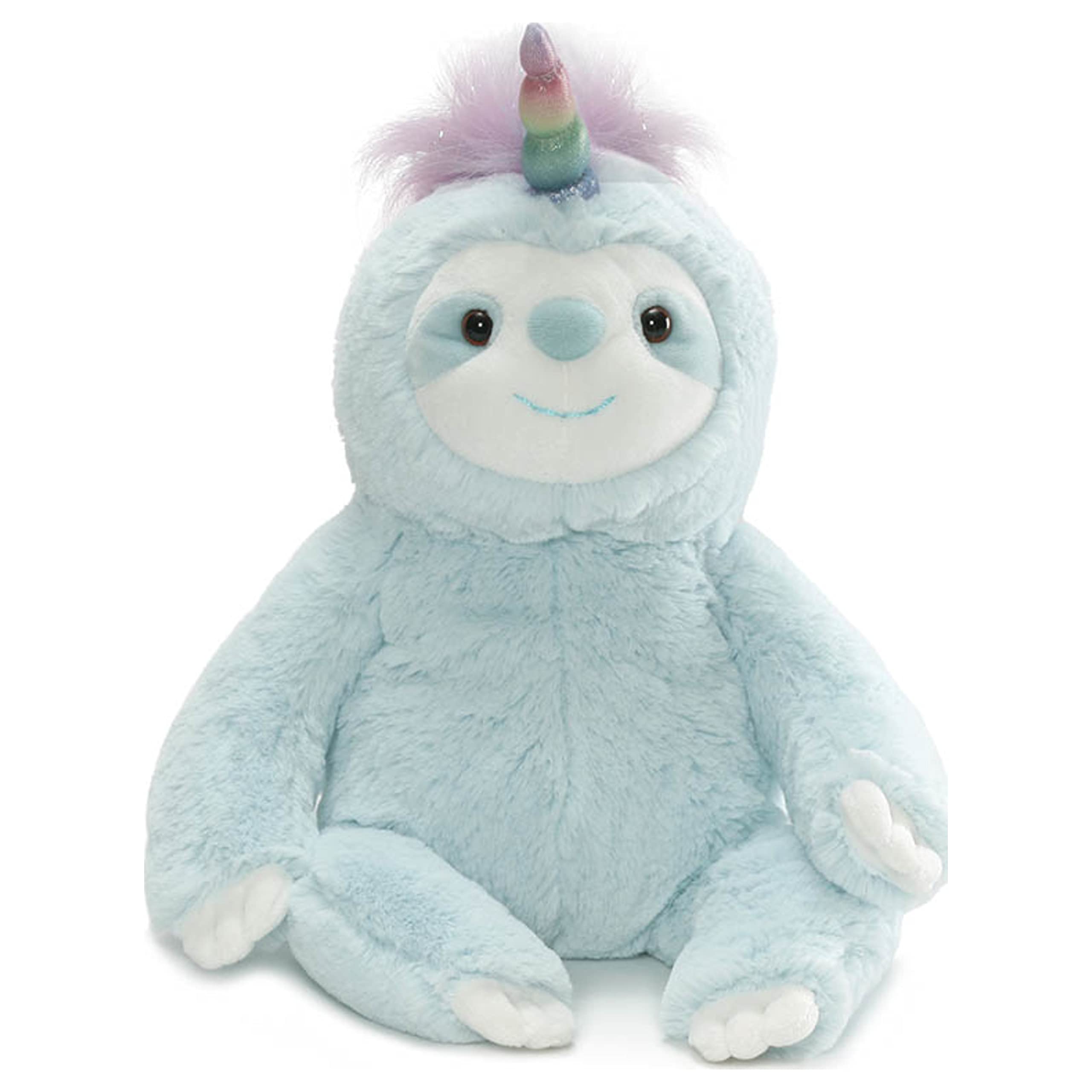 GUND Dazzle Slothicorn Plush Toy, Sloth Unicorn Stuffed Animal for Ages 1 and Up, Blue/Rainbow, 9”